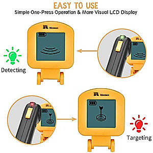 RM RICOMAX Metal Detector for Kids - 7.4 Inch Waterproof Kid Metal Detectors Gold Detector Lightweight Search Coil (24"-35") Adjustable Metal Detector for Junior & Youth with High Accuracy - Yellow