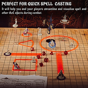 Area of Effect Spell Templates Set of 15 (Included Cube, Cone, Circle, and Line) Acrylic AOE Damage Marker Tabtop RPG Gaming Accessories for Dungeons and Dragons, Pathfinder, D&D