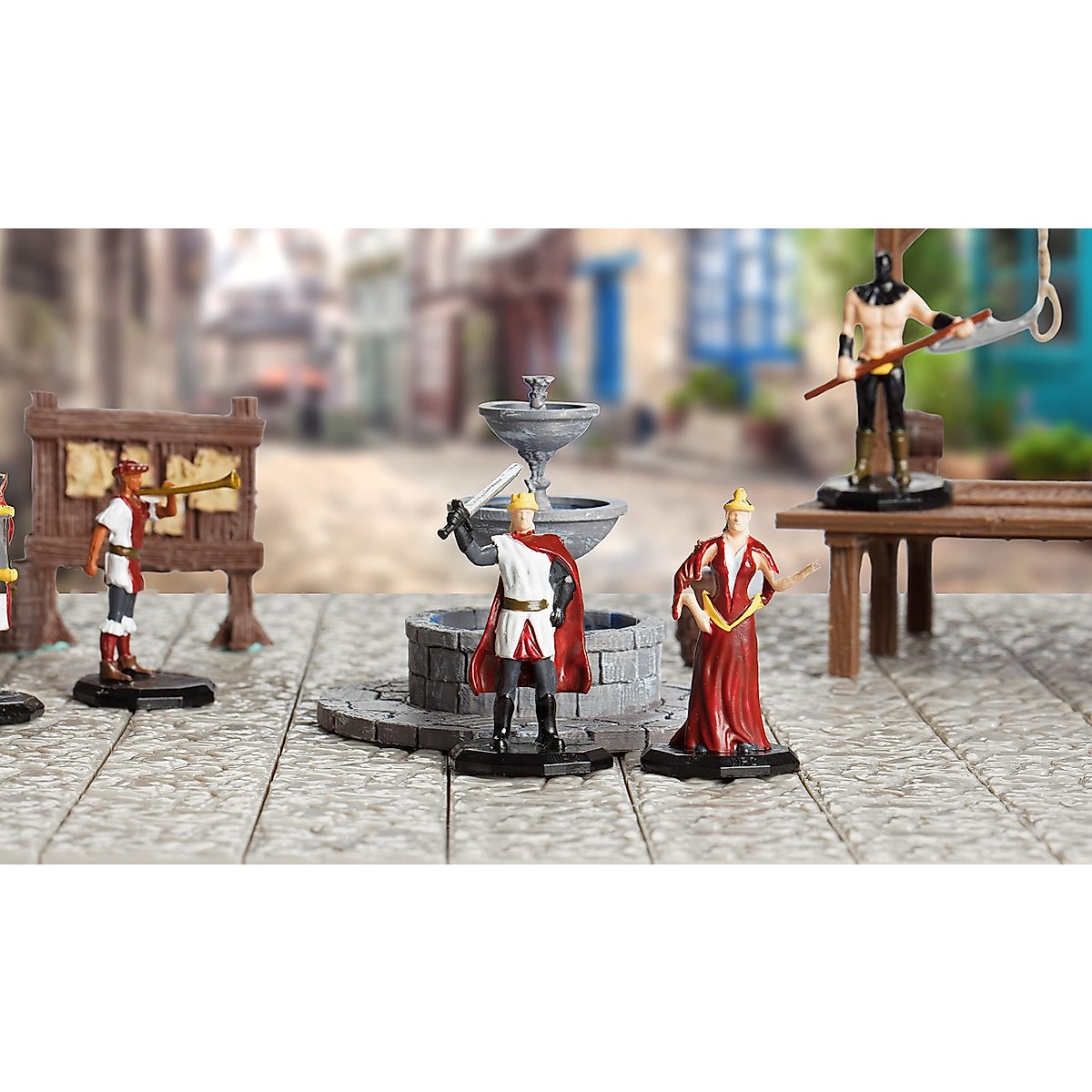 Townsfolk Mini Fantasy Figures - Nobility Class - 8pc Hand-Painted Non Player Character NPC Miniatures - 1" Hex-Sized Compatible w DND Dungeons Dragons, Pathfinder RPG Tabletop Games