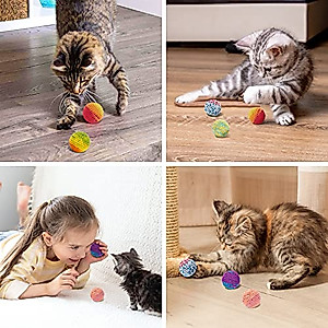 Retro Shaw Cat Toys Balls, Woolen Yarn Cat Ball Toy with Bell Inside, Cat Toys for Indoor Cats, Interactive Cat Chew Toys for Kitty Kitten, 6 Pack