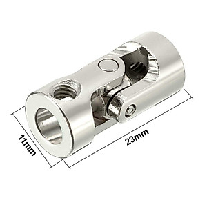 Hobbypower 2 Pcs Universal Joint Coupling Steering Connector Adapter 6mm to 6.35mm 1/4" for Remote App Controlled Vehicles