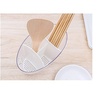 ceramic Utensil Caddy Creative Home Kitchen, Removable and Washable Chopstick Drain TubeSimple and Multi-Purpose Plastic Tableware Storage Tube Pen Holder chopstick holder (Color : Green)