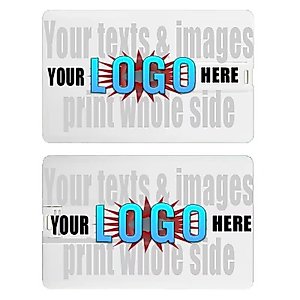 Custom Logo USB Flash Drive in Credit Card Shape, Personalised Memory Stick in Bulk for Promotion(25pcs, 8GB)