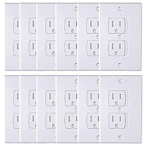 AUSTOR 12 Pack Baby Safety Electric Outlet Covers Baby Safety Self Closing Wall Socket Plugs Plate Alternate for Child Proofing