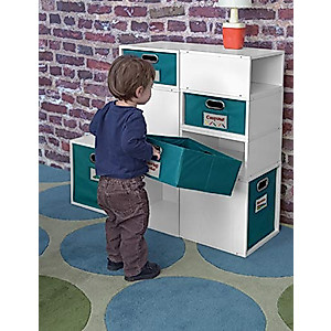 Niche Cubo Set of 2 Half-Size Foldable Fabric Storage Bins- Teal