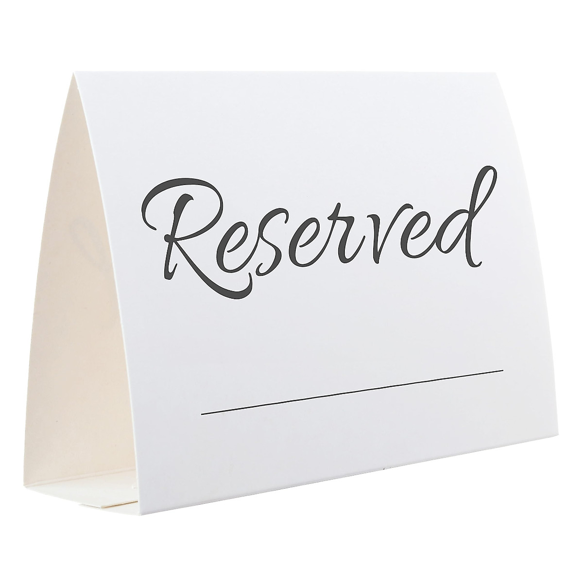 20 Pack Modern Reserved Table Sign With Name Line - Reserved Signs For Wedding - White Reserved Signs - Wedding Accessories - Tent Cards For Reserving Seats & Places - Place Cards for Party, Event