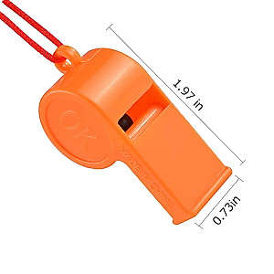 WSYUB 72Pcs Plastic Whistles, Bulk Whistles, Training Sports Whistles with Lanyard, Loud Toys Whistles for Kids Christmas Birthday Party Goody Bag Fillers Games Survival Emergency, 5 Brilliant Colors