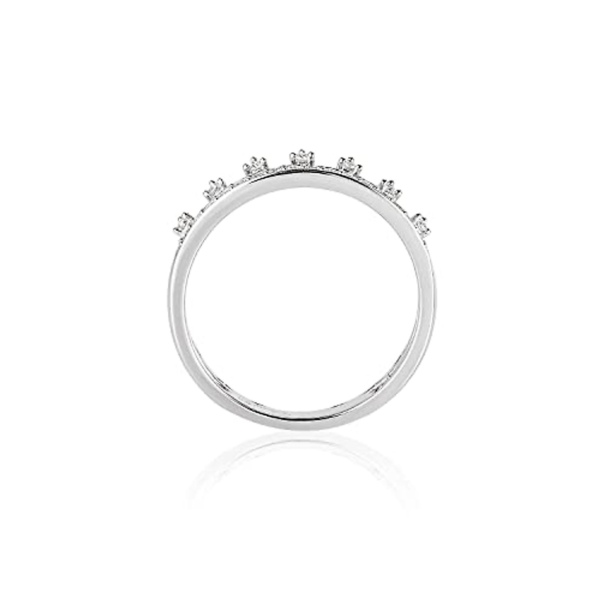 Jewelili Enchanted Disney Fine Jewelry Sterling Silver 1/5 Cttw Majestic Princess Crown Ring, Size 7