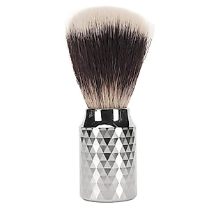 Beard Brush for Men, Alloy Handle Nylon Bristles Shaving Brush, Quick Dry Dirt Removal Mustache Men Shaving Brush for Home and Salon
