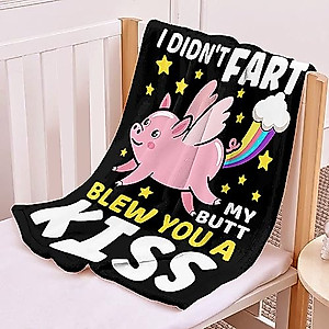 Funny Pig Blanket Gift for Girls Boys- 40x50 Inches Soft Flannel Throws Blankets Funny Gift for Teen Women Men Adult Cute Pig Lover Gifts for Birthday Christmas Halloween Bed Sofa Couch