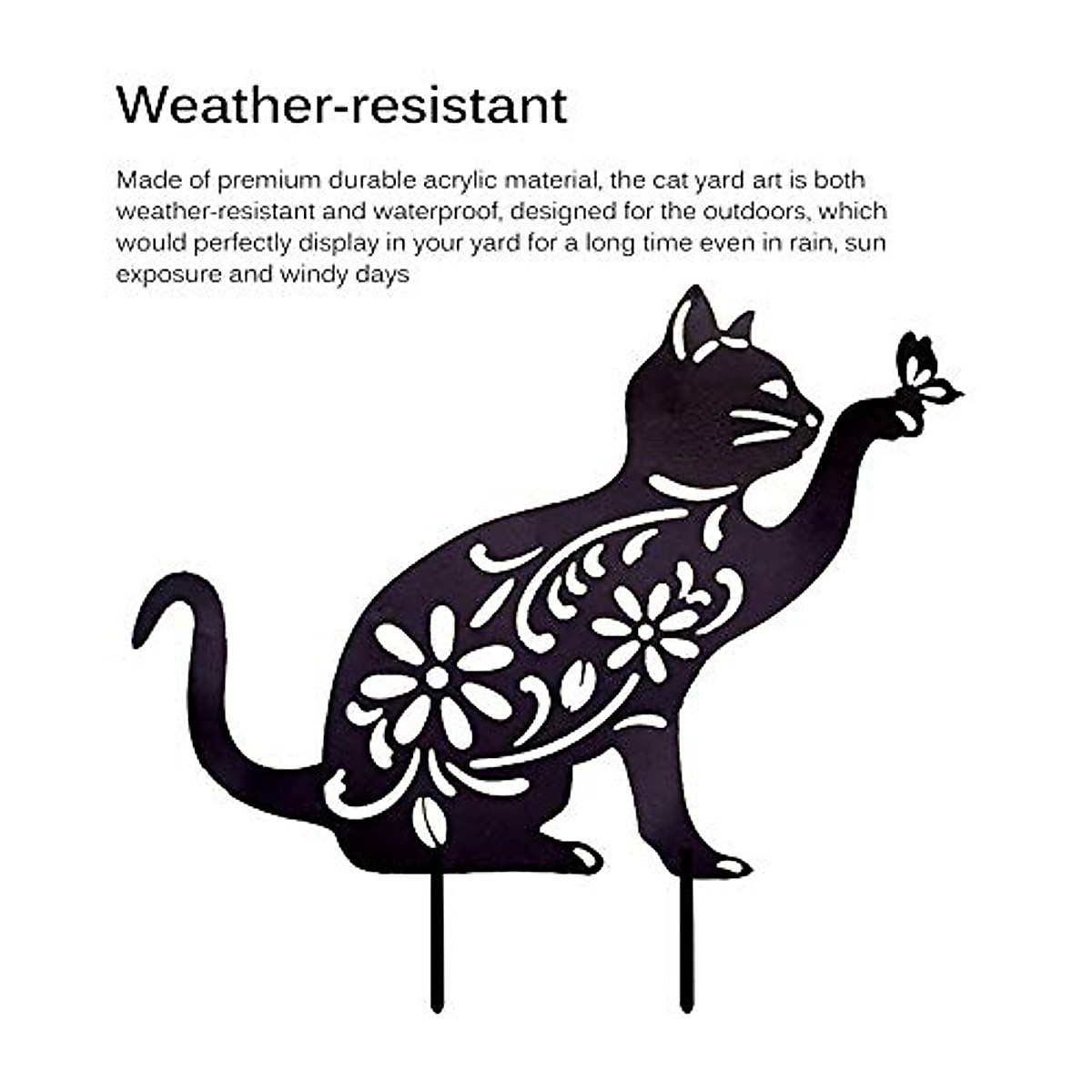 SS SUNSBELL Garden Decor, Cat Planter Acrylic Stakes Lawn Art Cat Silhouette Themed Gifts for Women Outdoor Home Decor Cutouts Black Cat Figurine for Cat Lovers Outdoor Lovers