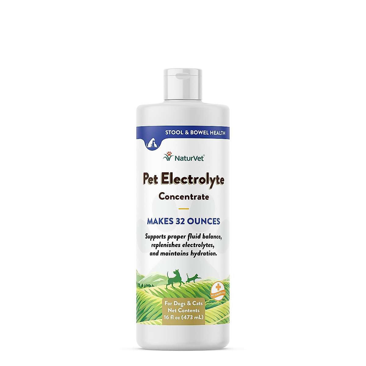 NaturVet Pet Electrolyte Concentrate for Dogs and Cats, 16 oz Liquid Concentrate, Made in The USA with Globally Source Ingredients