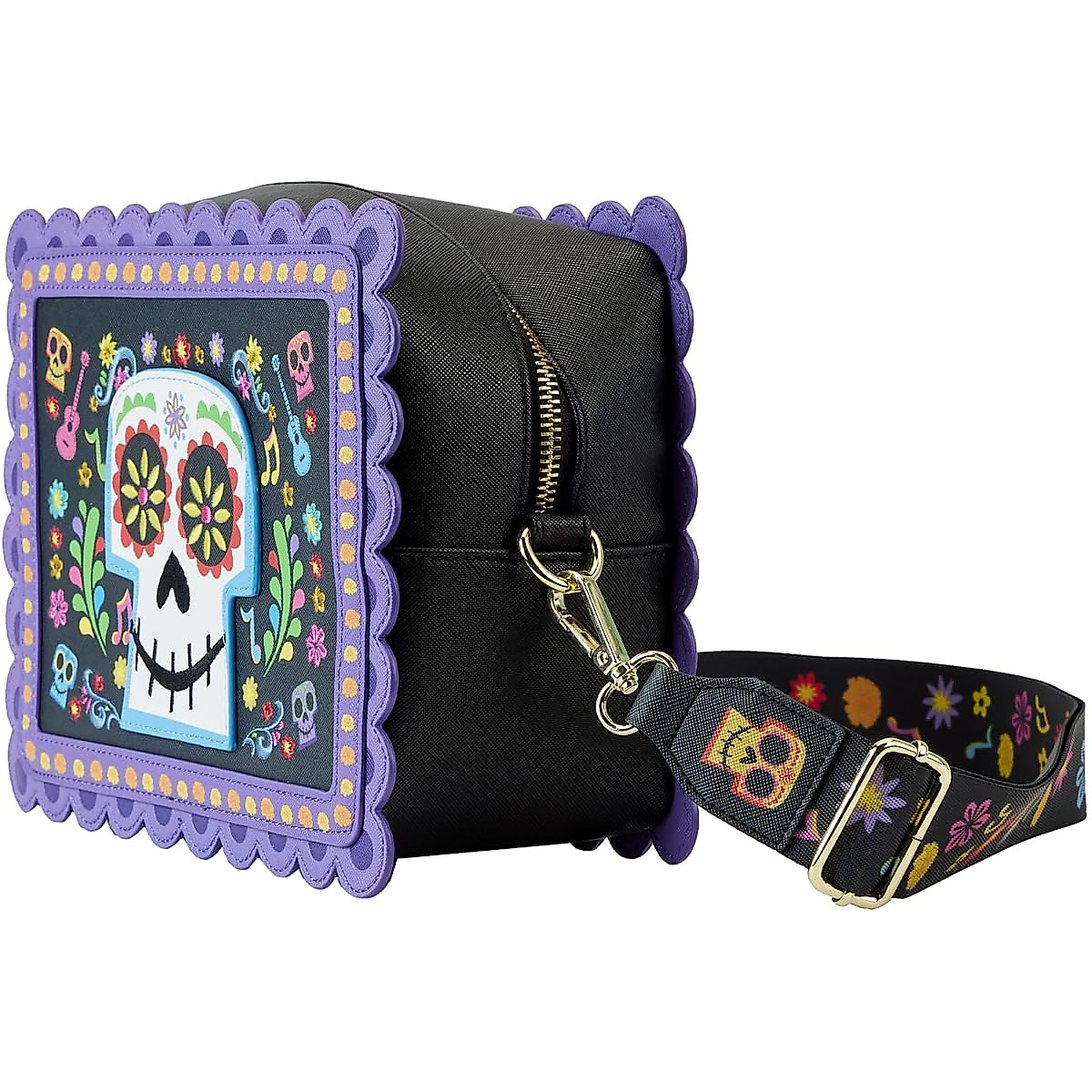 Loungefly Coco Miguel Calavera Floral Skull Crossbody Bag