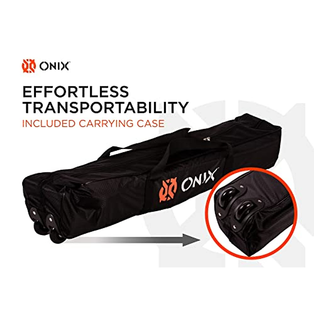 Onix Pickleball 2-in-1 Regulation-Size Portable Net and Practice Net Set Includes Carrying Case with Wheels