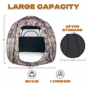 Hunting Blinds and Silent Hunting Clothes for Men Fleece Lining, Safety Strap Compatible