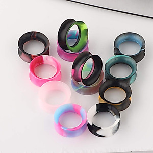 24pcs Ultra Thin Silicone Ear Gauges Skin Flexible Flesh Earrings Tunnel Expander Stretching Gauge Earlets Plug Kit 10mm 00g