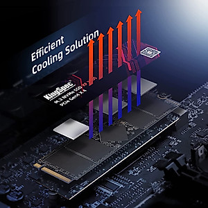 KingSpec 1TB PCIe4.0 NVMe SSD, M.2 2280 SSD 3D NAND Flash- Read Speed up to 4800MB/s, Compatible with PS5 / Desktop/Laptop