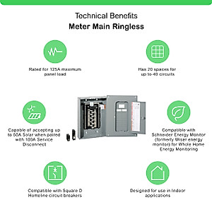 Square D - HOM2040M100PCVP Main Load Center Value Pack Circuit Breaker, 100 Amp