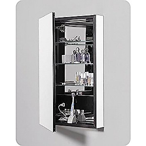 Robern PLM2040GLE Polished Edge, Classic Gray Interior, Electric ̶ Left Hinge PL Series 20" x 40" Flat Top Cabinet