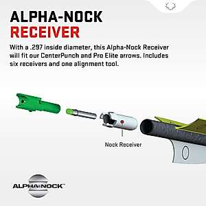 TenPoint Alpha-Nock Receiver, Yellow (.297 Inside Diameter) - Pack of 6 - Compatible with CenterPunch & Pro Elite Arrows