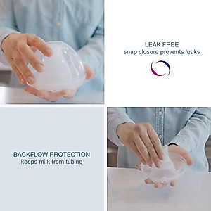 Freemie Hands-Free and Discreet Breast Milk Collection Cup Set | Pump with Your Clothes On Anywhere, Anytime | Sizes 25mm and 28mm Flanges Included | Holds Up to 8oz | Pump Not Included