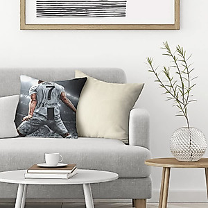 Football Stars Cristiano-Ronaldo-CR7-Throw covers 18x18 inches, Cristiano-Ronaldo-CR7-Pillow Cushion Cases, Modern Decorative Square Pillowcases for Sofa Couch Bedroom Living Room Car (Pack of 1)