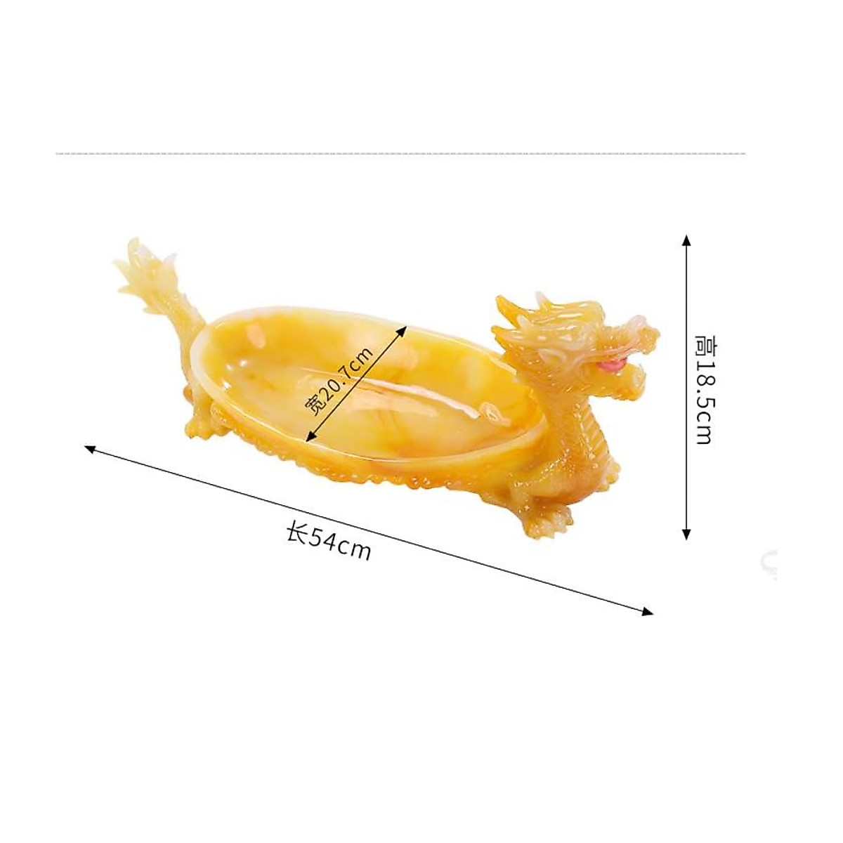 2 PCS Resin Dragon Sushi Boat Serving Tray Set, 21.3Inch Seafood Plate, Japanese Food Tableware, Salmon Platter, Dry Ice Plate, Large Sushi Boat Plate for Sashimi Board Seafood Party, Gold/Green