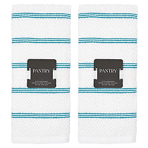 KAF Home Pantry Piedmont Terry Kitchen Towels | Set of 8, 16 x 26 inch, Absorbent Terry Cloth Dish Towels, Hand Towels, Tea Towels | Perfect for Kitchen Spills, Cooking, and Messes - Dark Gray