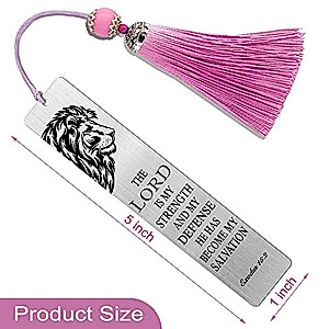 YUWANTR The Lord is My Strength and My Defense Metal Bookmark Book Lover Gifts for Women Teens Students Friends Bookworm Readers Christian Religious Gifts for Women Men