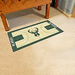 FANMATS - 9322 NBA Milwaukee Bucks Nylon Face NBA Court Runner-Large, 29.5x54