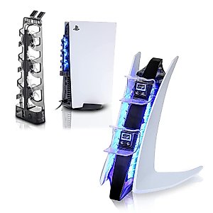 PS5 Controller Accessories, PS5 Controller Charger Station and PS5 Cooling Fans with LED Indicator