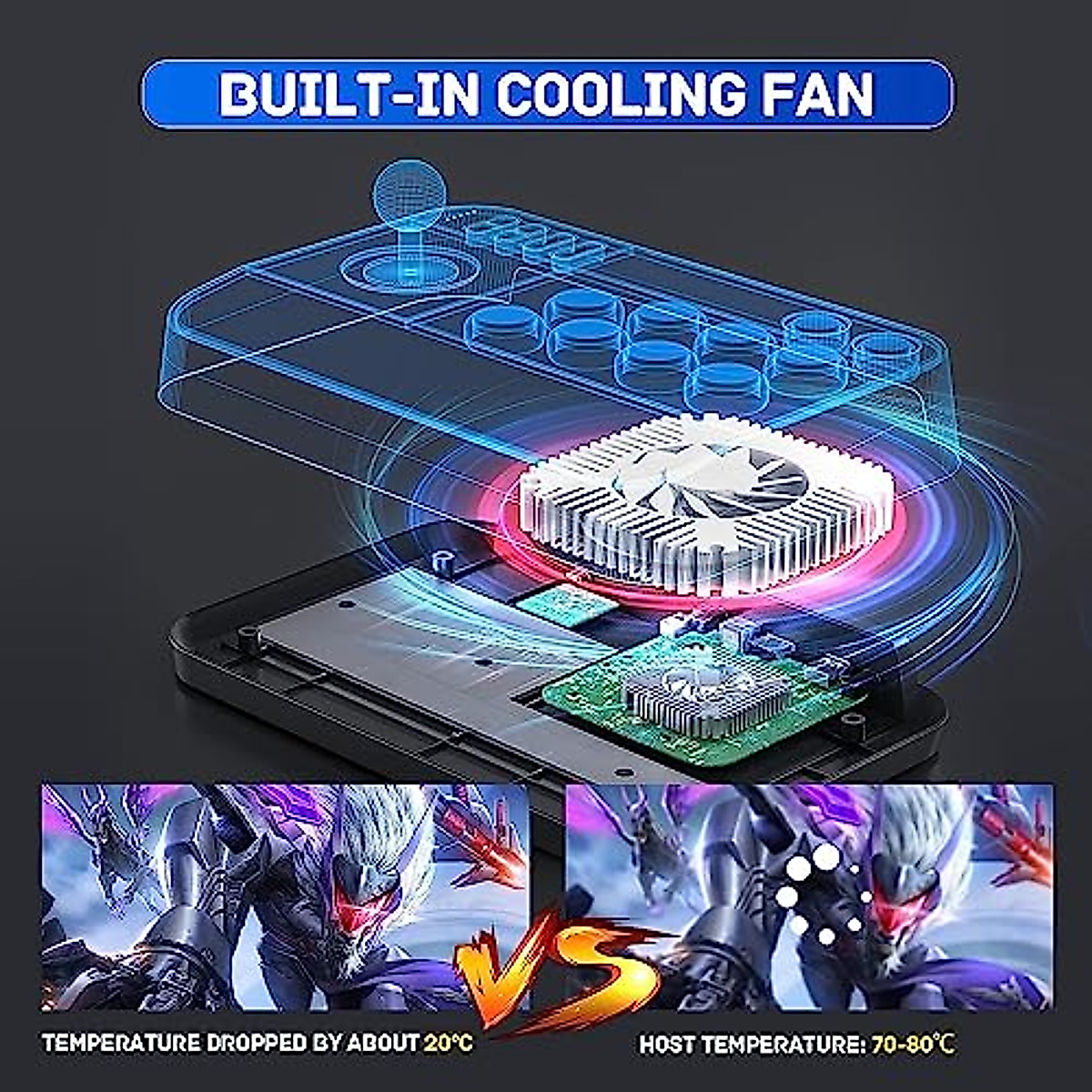 Super Console X3 Arcade Stick, 50000 Retro Games Pre Loaded Arcade Fight Stick, Plug & Play 3D Joystick, 3 Syetem in 1