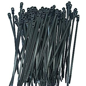 100 PERFECT VISION BLACK MOUNTING HOLE CABLE TIE ZIP WRAPS 7" SATELLITE/CABLE CT7BLK-MH (Original Version)