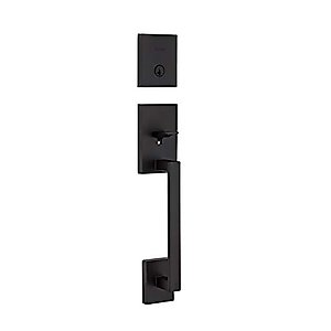 Kwikset San Clemente 98180-007 Single Cylinder Low Profile Deadbolt Exterior Only Handle Featuring Smartkey® In Matte Black