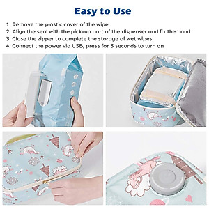 Portable Wipe Warmer Baby Wet Wipes Dispenser/Case/Holder Top Heating Large Capacity Baby Wipes Warmer Bag for Travel Outdoor Napkin Heating Box for Home/Car (Pink)