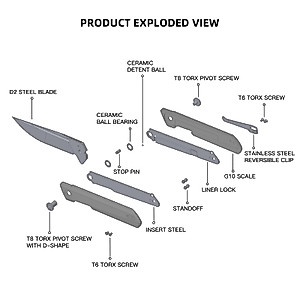 BESTECHMAN Dundee Pocket Folder Folding Knife: 3.35" D2 Steel Grey titanized Satin Blade, G10 Scales, Flipper, Liner Lock, EDC Reversible Deep Clip, BMK01D (Black Handle)
