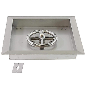 Celestial Fire Glass 12" Square Drop-in Burner Pan and Glass Flame Guard Bundle