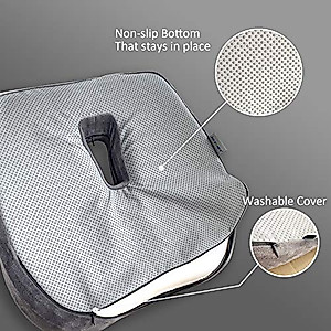 brizairid Seat Cushions for Offince Chairs Lumbar Support Pillow, Memory Foam Chair Cushion Sciatica for Lower Tailbone Pain Back Pain Relief - Gray
