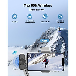 PUSEALON Wireless Lavalier Microphone for iPhone iPad, Professional Tiny Omnidirectional Cordless Lapel Microphone Wireless for iPhone Recording YouTube Interview TikTok Podcast