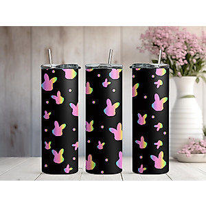 Holographic Easter Bunny 20oz Stainless Steel Tumbler with Spill-Proof Lid and Straw