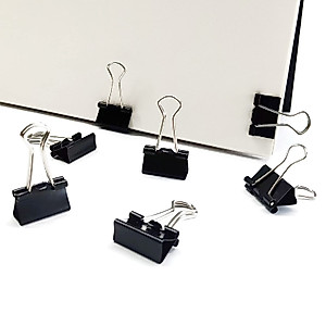 DSTELIN 96 Pack (19mm) Mini Binder Clips 3/4-Inch Small Black Paper Clamps for Office Supplies