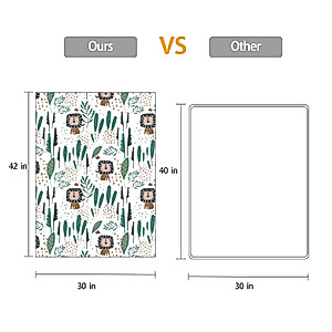 insular Baby Blanket for Boys Girls Soft Plush Minky with Dotted Backing, Double Layer Receiving Blanket for Stroller Crib Newborn Toddler Bed Blanket 42 x 30 in, Jungle Lion