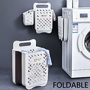 Collapsible Laundry Basket- Large Laundry Basket Hamper with 2 Handles- Space Saving Foldable Storage Container/Organizer (Large)