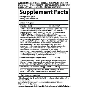 Garden of Life RAW Probiotics Colon Care Shelf Stable - 50 Billion CFU Guaranteed Through Expiration - Once Daily - Certified Non-GMO & Gluten Free - No Refrigeration, 30 Vegetarian Capsules