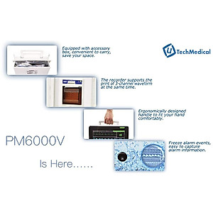 PM6000V 12" Veterinary Multi-Parameter Monitor with ECG RESP SpO2 NIBP Temp PR