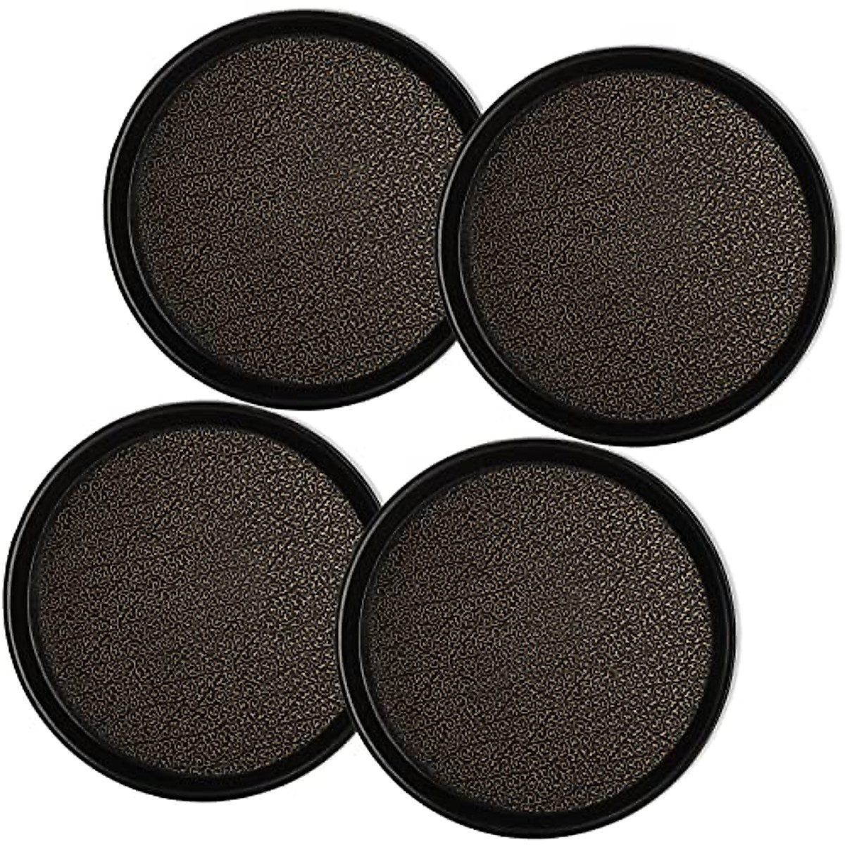 Frcctre 4 Pack Restaurant Serving Tray, 12 Inch Plastic Round Serving Trays Non-Slip Cafeteria Trays, Fast Food Tray Food Serving Trays Server Tray for Home, Party, Events