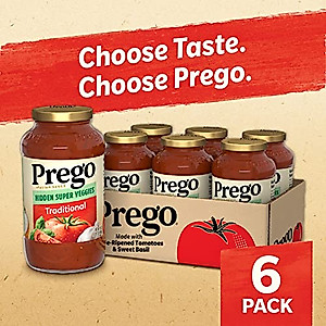 Prego Hidden Super Veggies Traditional Pasta Sauce, 24 Oz Jar (Case of 6)