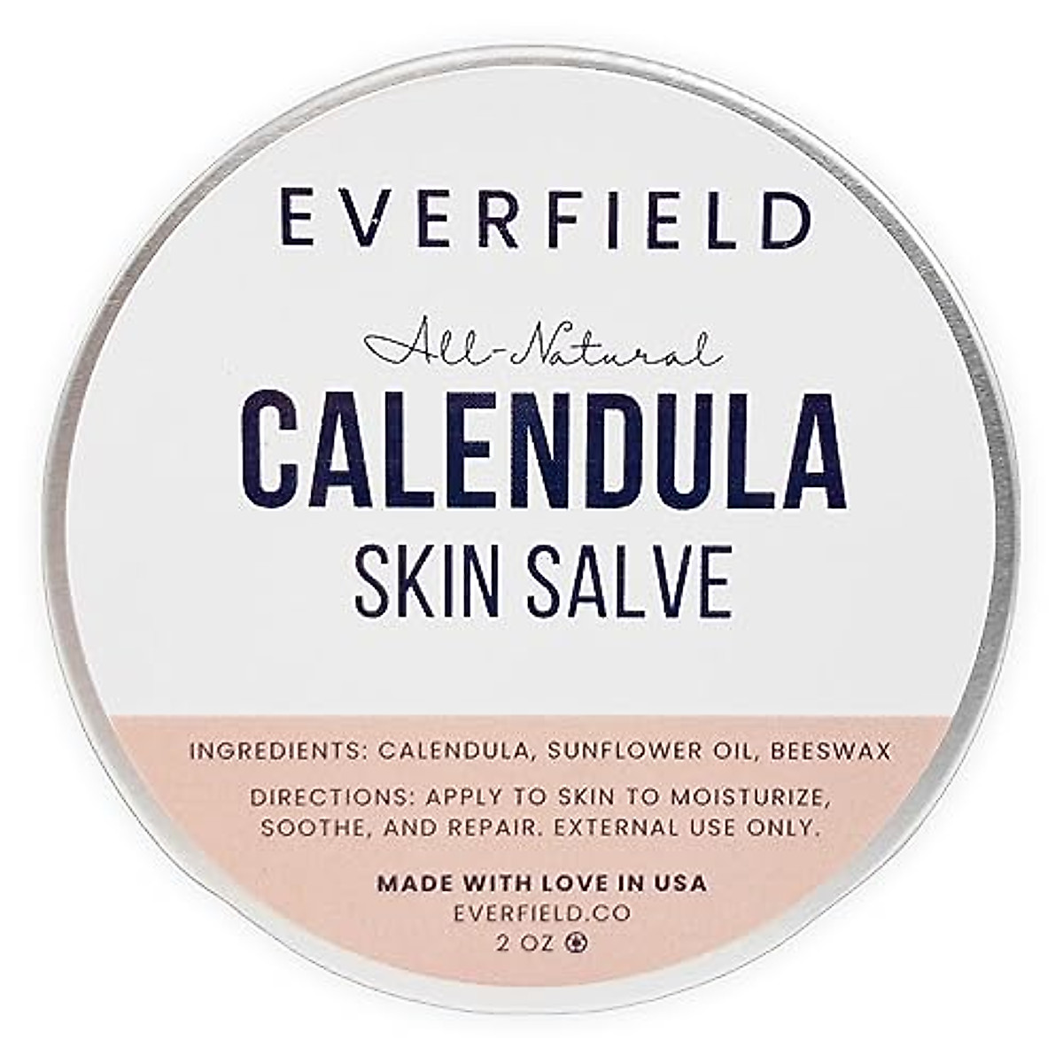 All Purpose Skin Salve by Everfield, For Dry Skin and Hand Relief, Soothing Calendula Herbal Balm (2 oz)