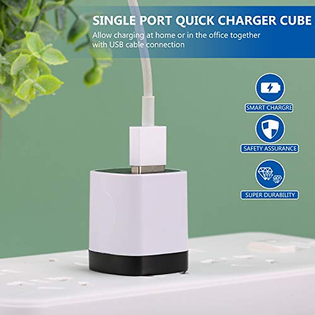 12 Pieces One Port USB Wall Charger USB Charger Adapter Quick Charger Cube 5V 1A USB Charger Wall Plug Charging Block Replacement for Most Smartphones and Tablets, Multiple Colors