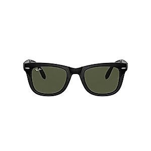 Ray-Ban Men Square Sunglasses Black Frame Grey Lens Medium